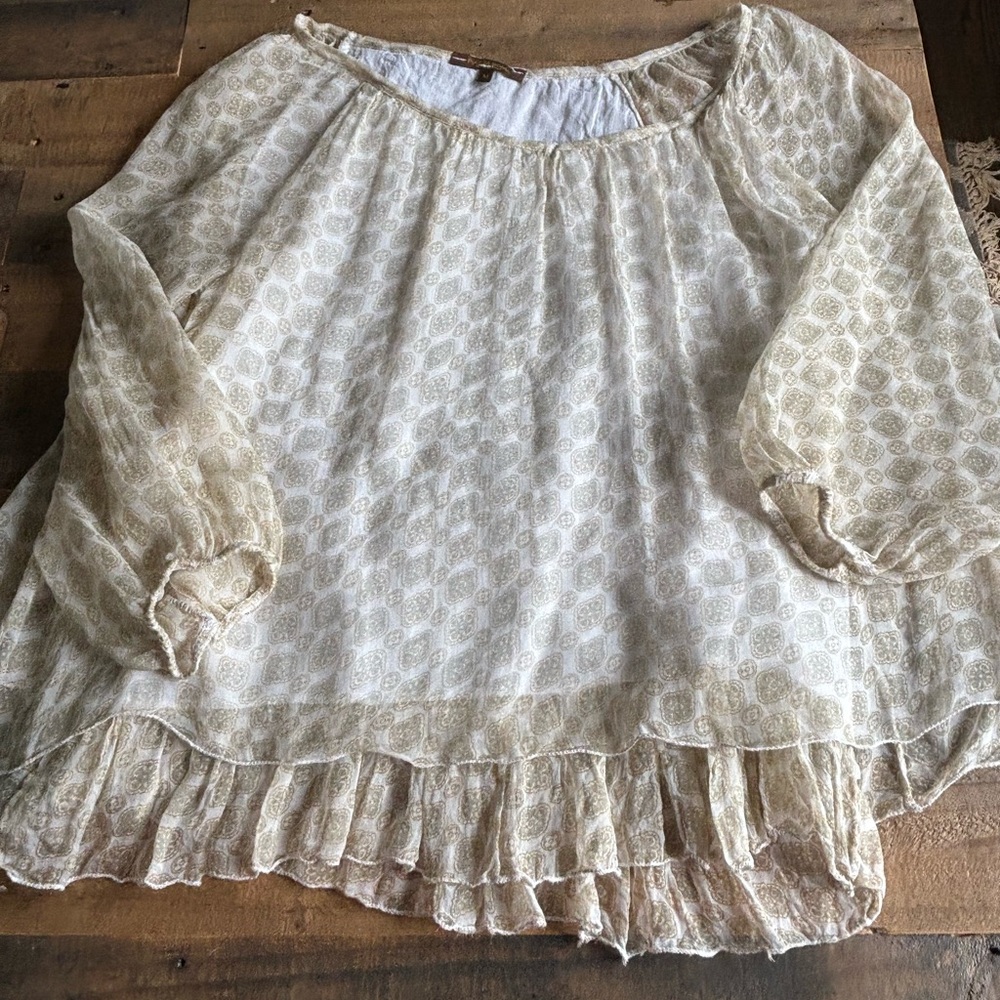 Italian Silk Blouse By Piazza Roma - Gem